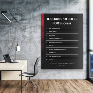 Michael Jordan's 10 Rules for Success Wall Art Office - Etsy Canada