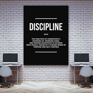 Discipline Wall Art, Persistent Effort Print, Motivational Canvas ...