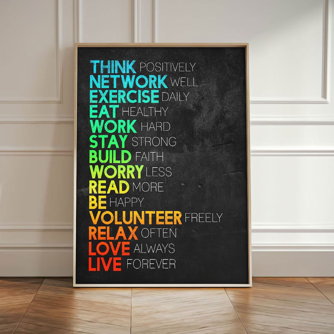 Positive Mindset Office Wall Art Canvas Print, Motivational Daily ...