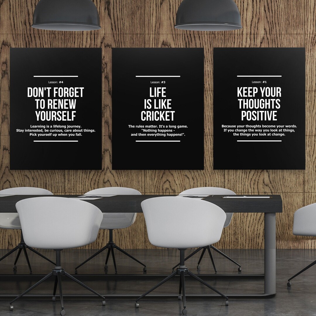 3x Life Lessons Wall Positive Thoughts Prints, Inspiring Quotes ...