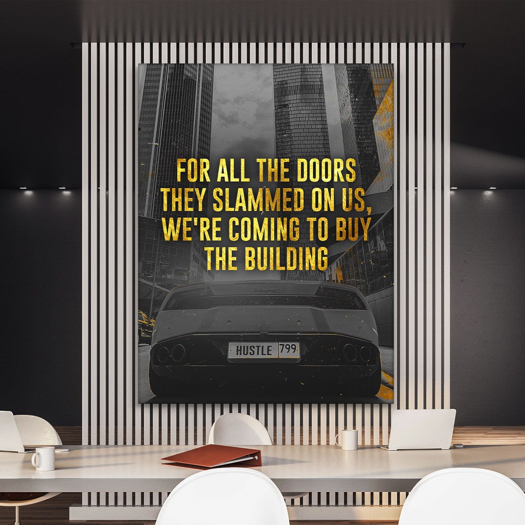 Boss Mindset Wall Art Canvas Print – Hustle Quote Poster for Office ...