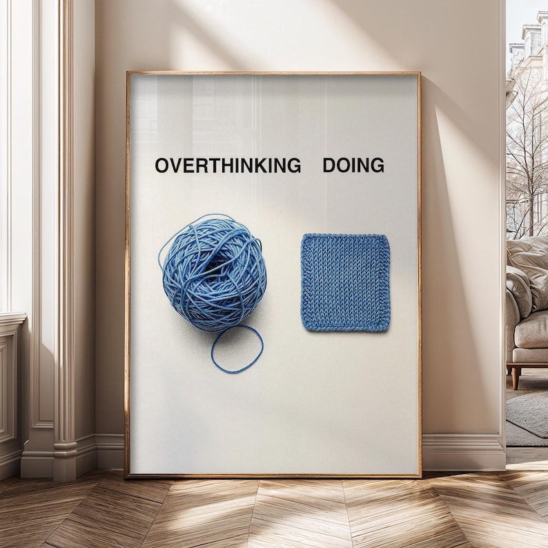 Overthinking Vs Doing Wall Art, Minimalist Motivation Poster, Modern ...