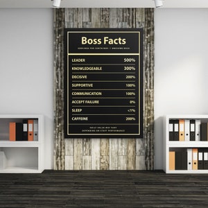 Boss Facts Canvas Print Chief Office Leadership Wall Decor Director ...