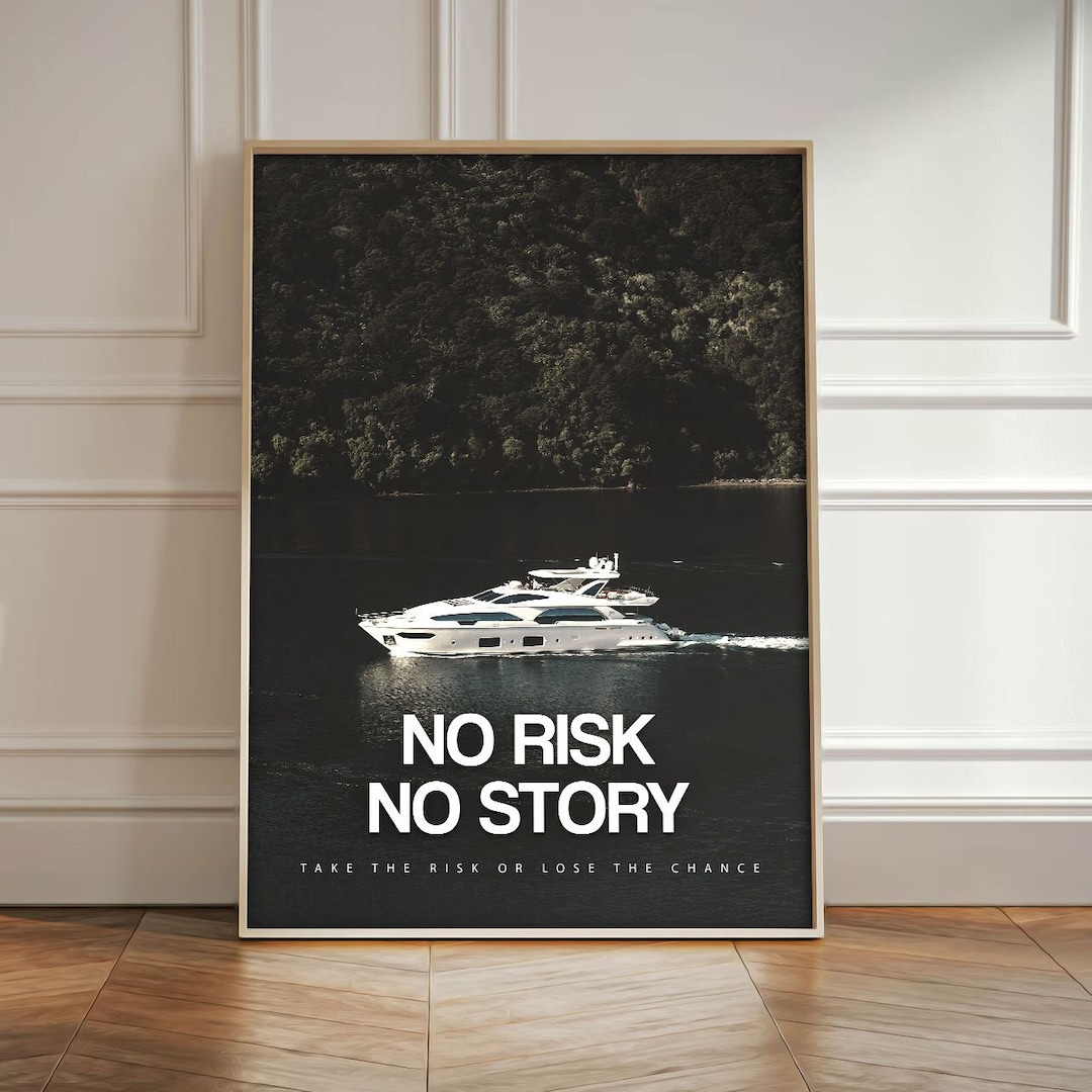 No Risk No Story Entrepreneur Wall Art Canvas Print Office Decor Hustle ...