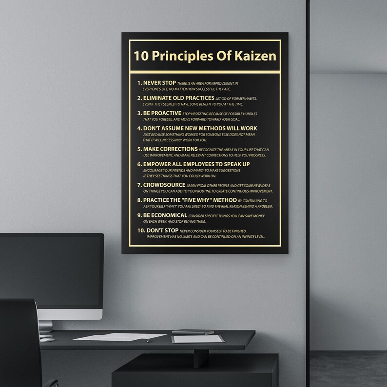 10 Principles of Kaizen Wall Art Business Improvement Canvas - Etsy
