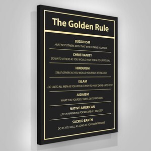 The Golden Rule Wall Art World Religions Home Decor Canvas Islam Print ...