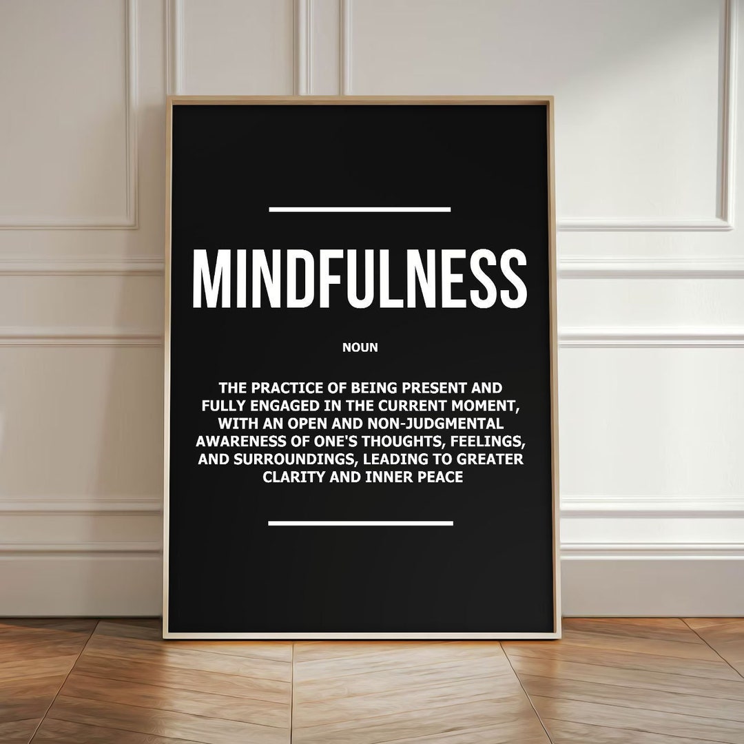 Mindfulness Wall Art, Inner Peace Journey Quote Canvas, Mindful ...