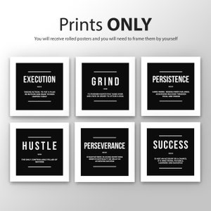 6x Framed Posters Motivational Wall Art Office Decor, Success Posters ...