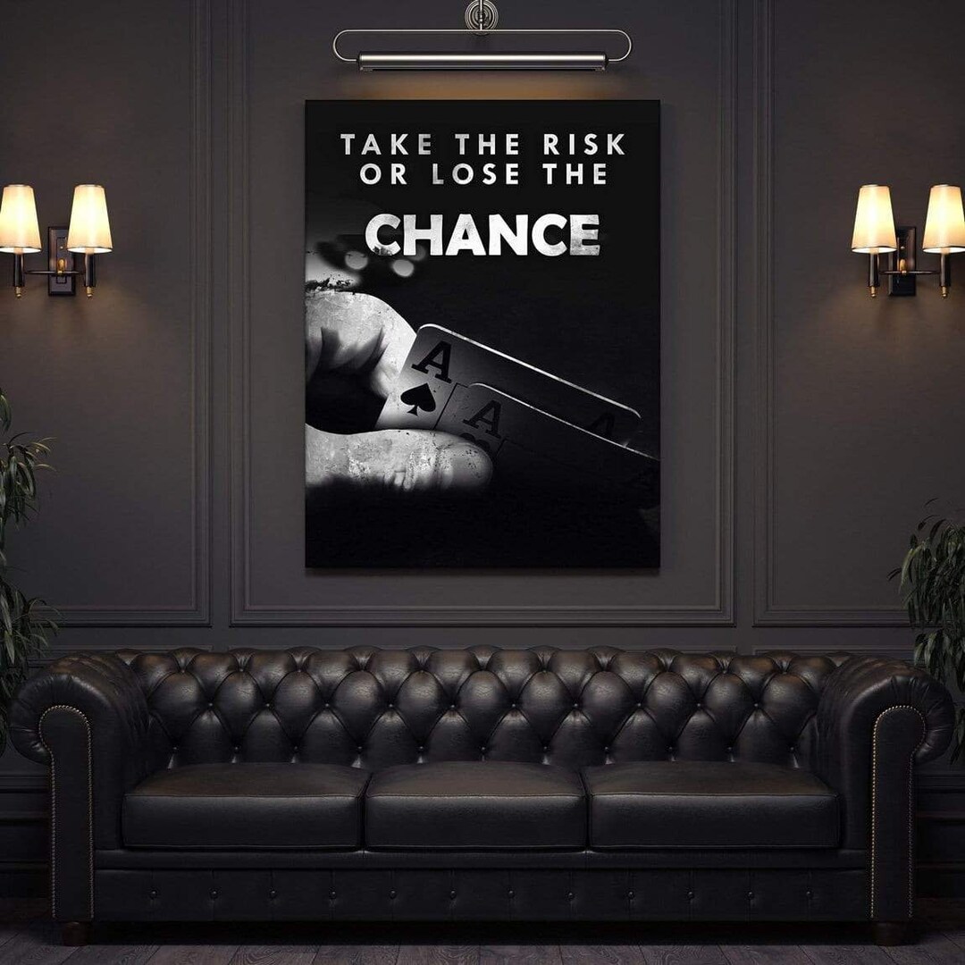 Take the Risk Motivational Quote Wall Art Canvas Print Office Decor ...