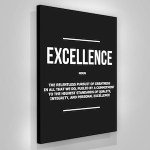Excellence Inspirational Canvas Print Wall Art - Motivational Success ...