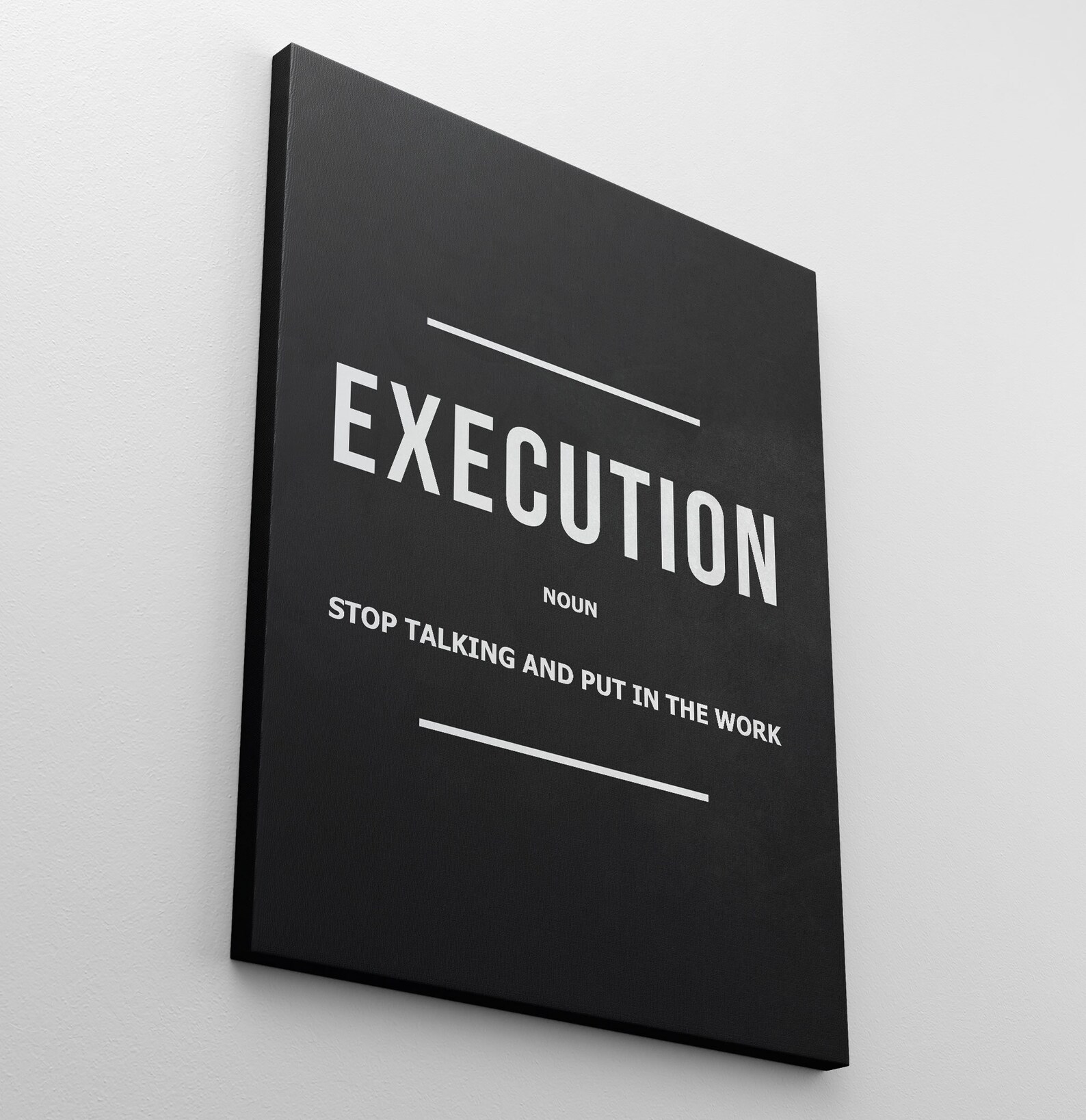 Execution Inspirational Canvas Print Motivational Wall Office - Etsy