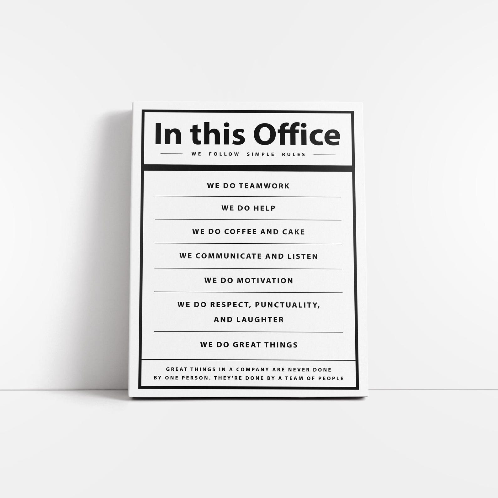 In This Office Wall Art | Office Rules Sign | Teamwork Motivation ...