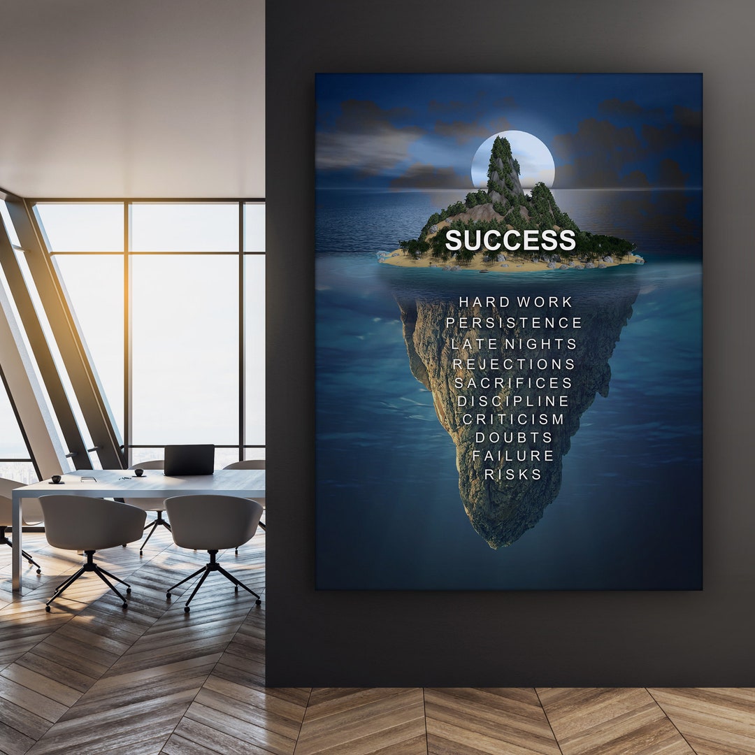 Depths of Success Canvas Print, Motivational Office Wall Art ...
