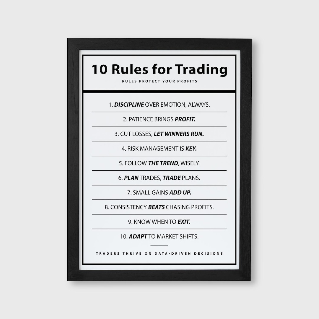 10 Rules for Trading Wall Art – Trading Rules Digital Download – Trader ...