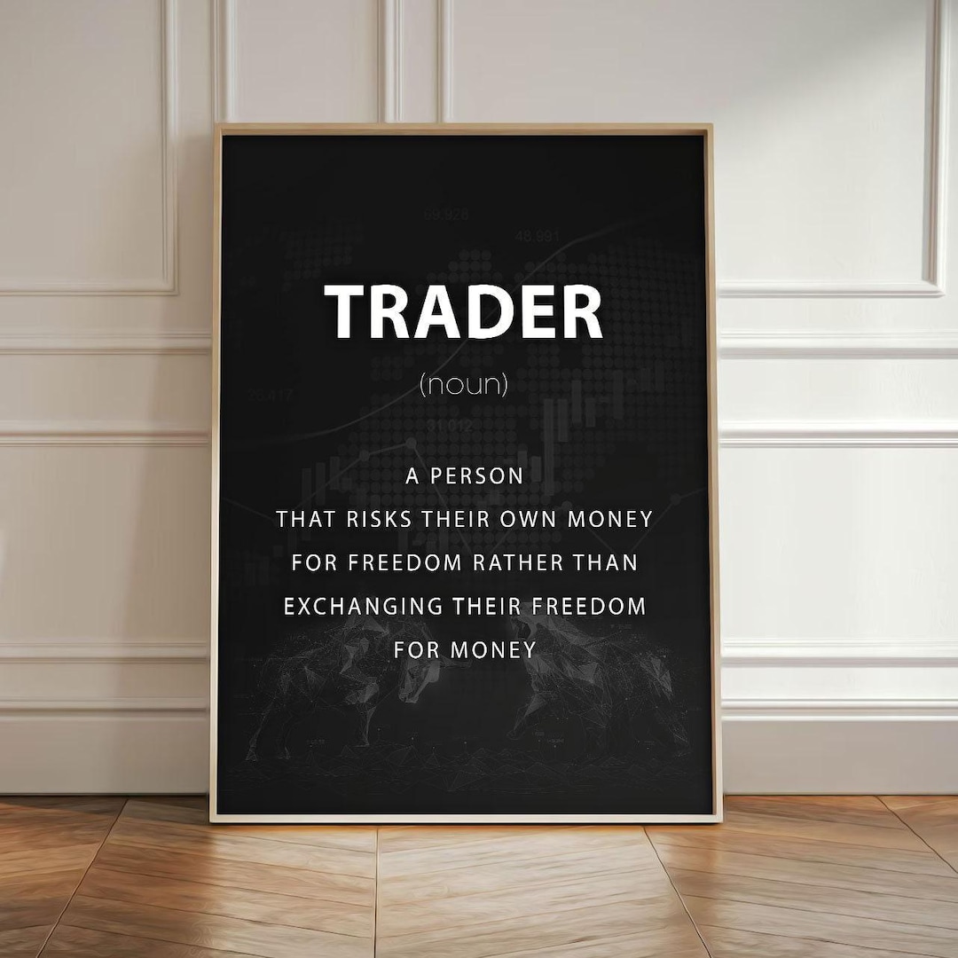 Trader Definition Wall Art, Trading Motivation Canvas Print, Stock ...