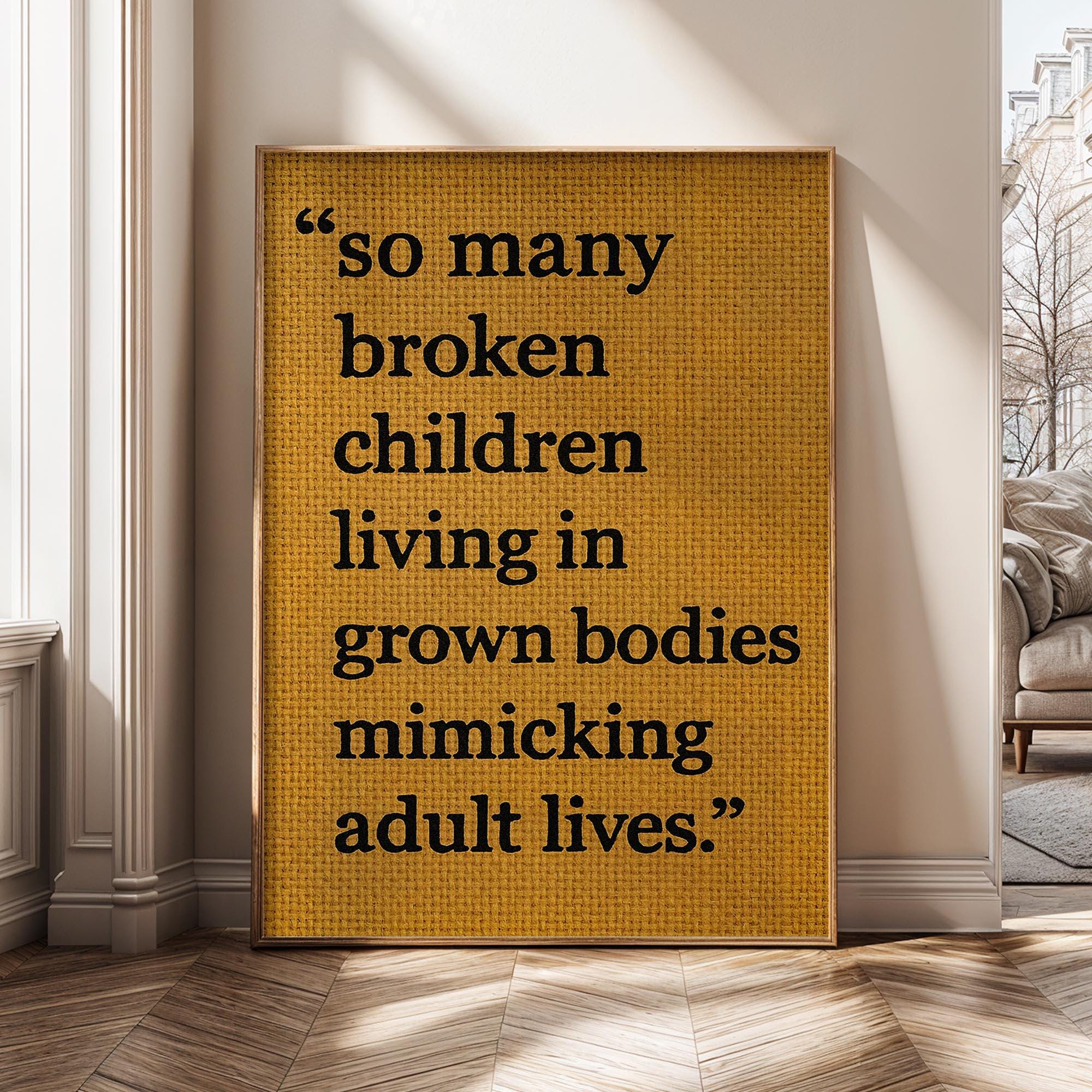 Broken Children Quote Wall Art, Emotional Healing Poster, Self ...