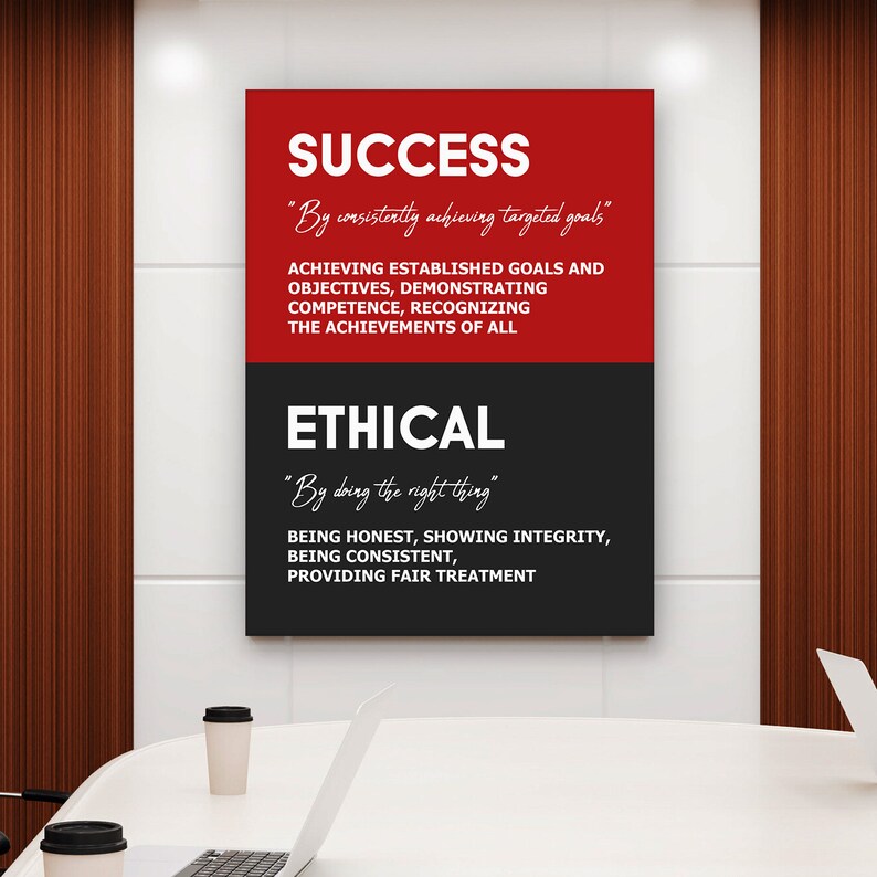 Company Values Canvas Prints Bundle Inspirational Wall Office Decor ...