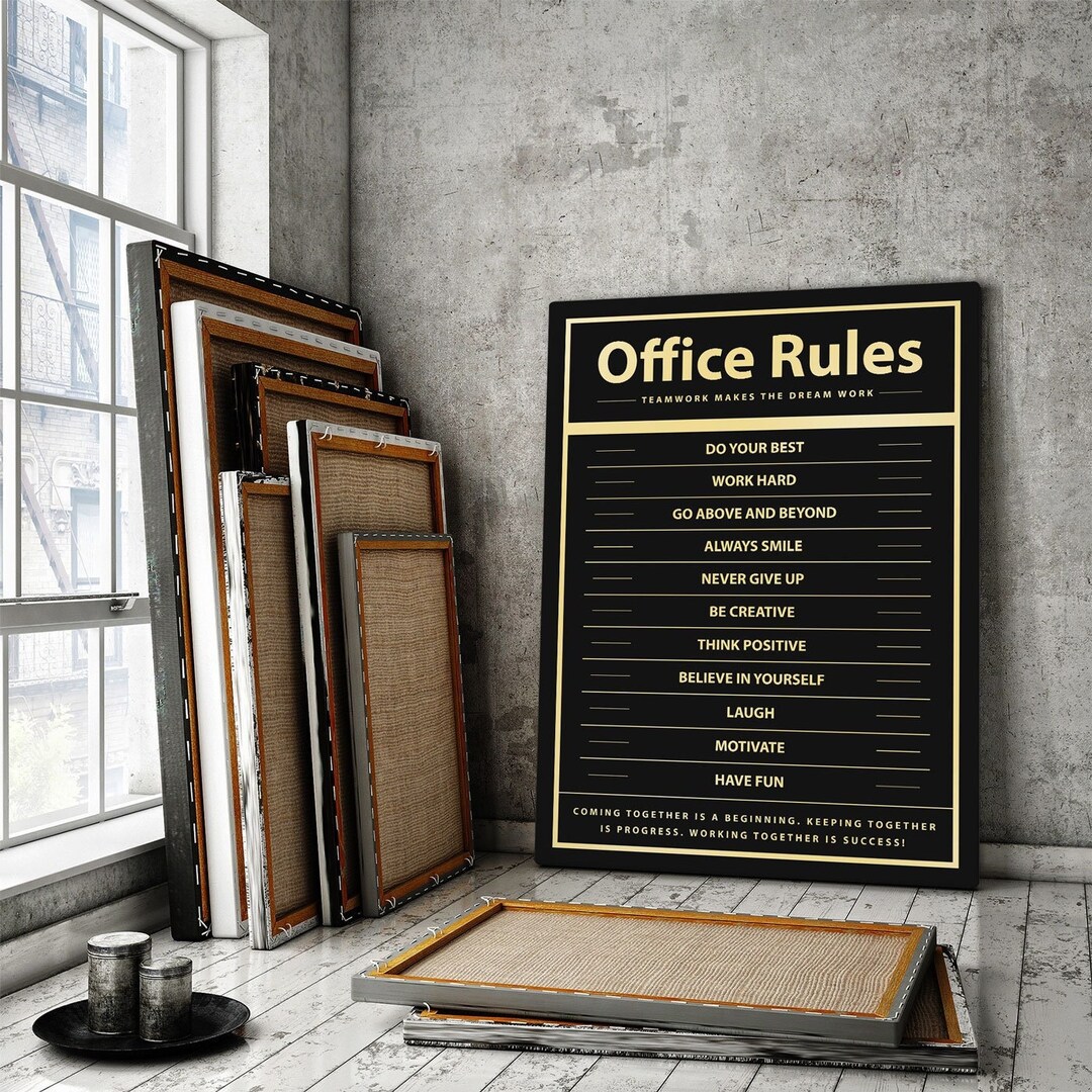 Office Rules Wall Office Decor Canvas Print Company Printable ...