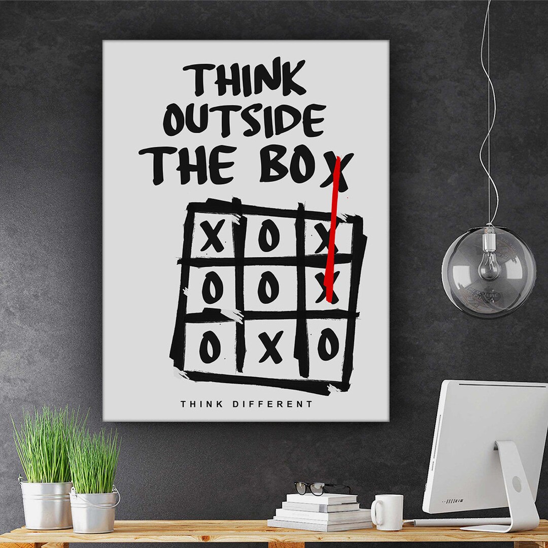 Think Outside the Box Wall Art Canvas Print | Motivational Office Decor ...