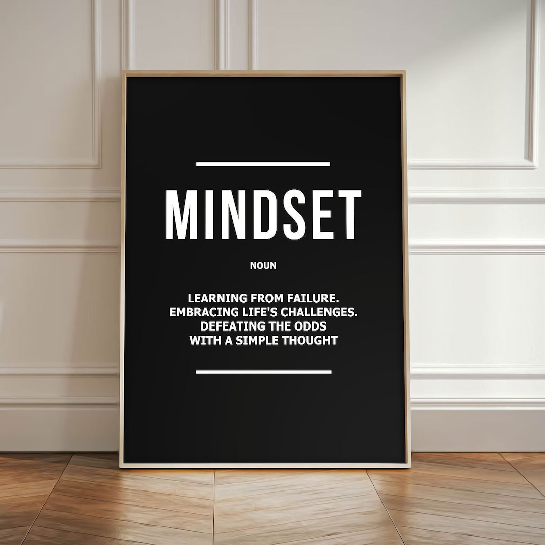 Mindset Definition Wall Office Decor Canvas Print Mind Printable ...