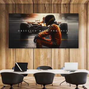 Formula 1 Wall Art, Obsessed With Progress Canvas Print, Car Racing ...