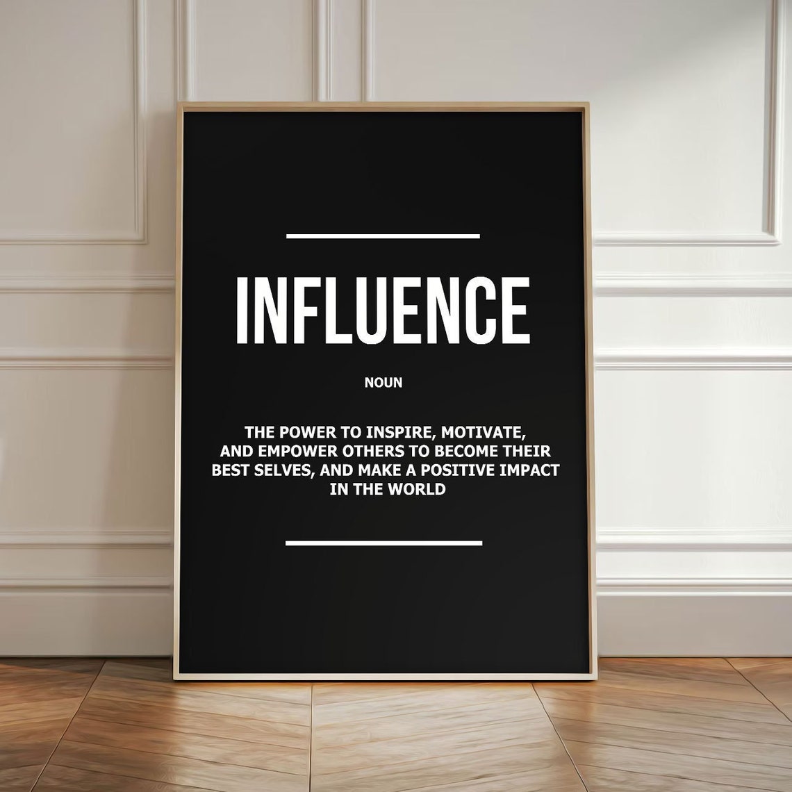 Influence Definition Wall Art | Motivational Quote Print | Minimalist ...