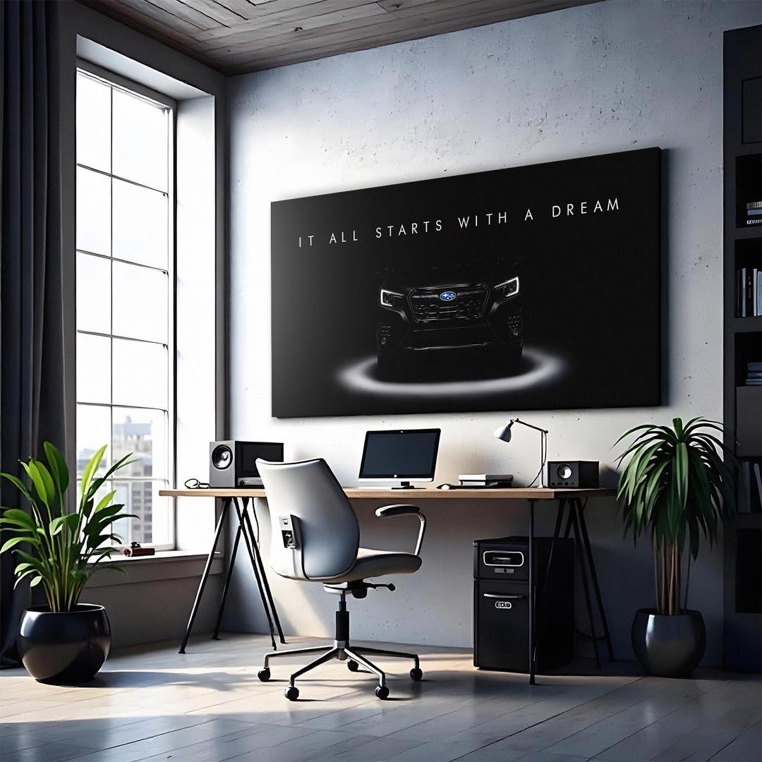 Subaru Forester Wall Art Canvas Print, It All Starts With A Dream Car ...