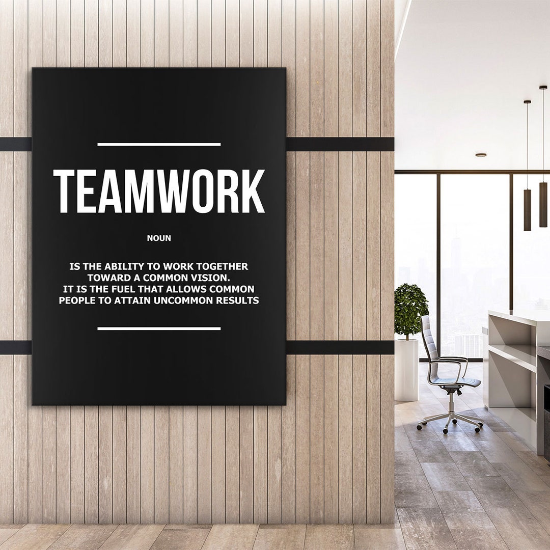 Teamwork Wall Art • Office Motivational Canvas Print • Teamwork Poster ...