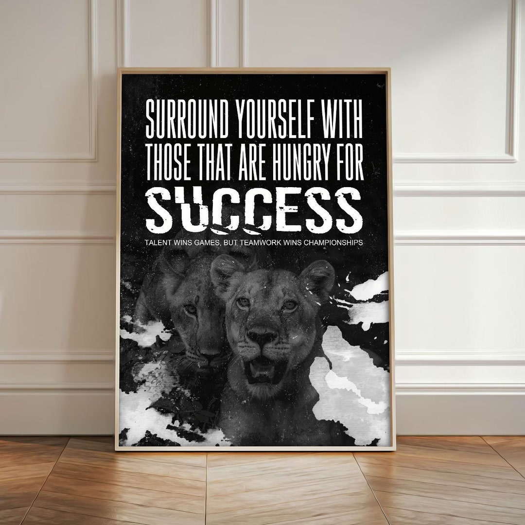 Team Empowerment Wild Cat Canvas Print Office Motivation Tiger Wall Art ...