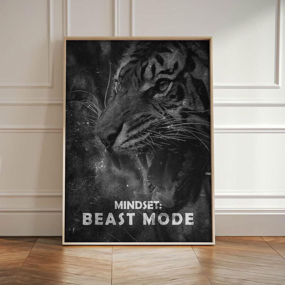Relentless Beast Mode Canvas Print, Tiger Mentality Wall Art ...
