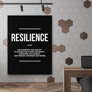 Resilience Canvas Wall Art Inspirational Quote Decor Strength ...