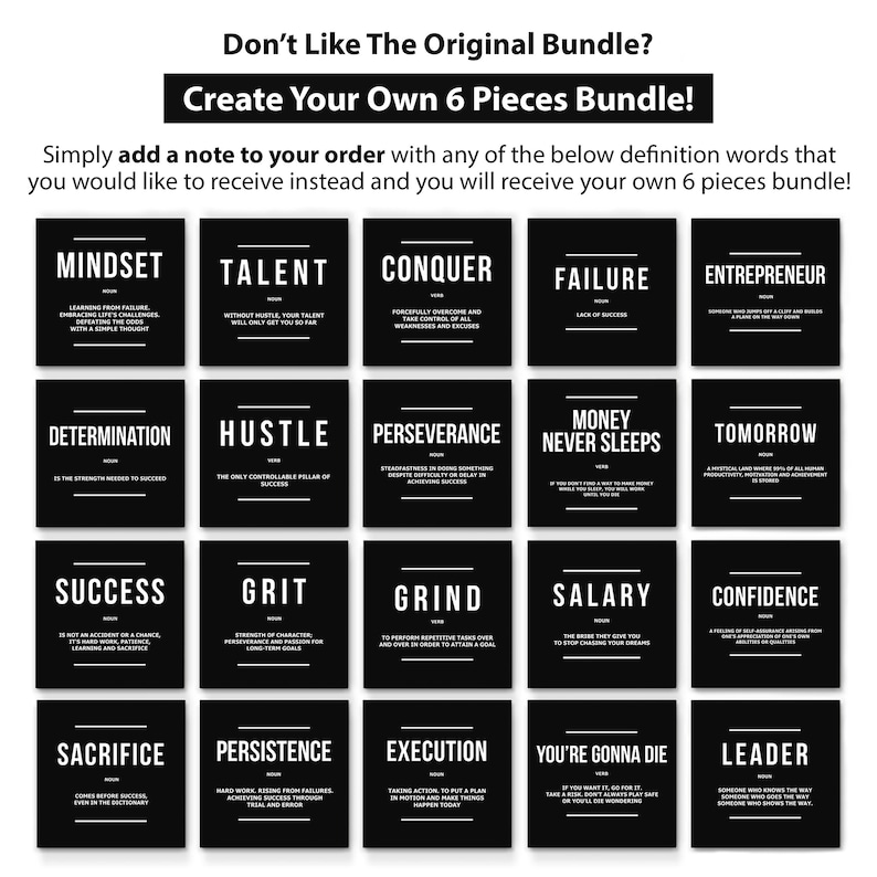 6x Framed Posters Motivational Wall Art Office Decor, Success Posters ...