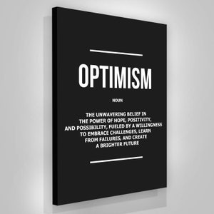 Optimism Inspiring Canvas Wall Art, Positive Living Poster Home Decor ...