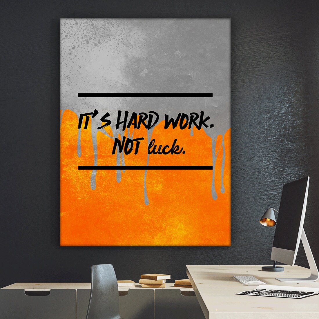 It's Hard Work Not Luck Canvas Print Success Quote Office | Etsy