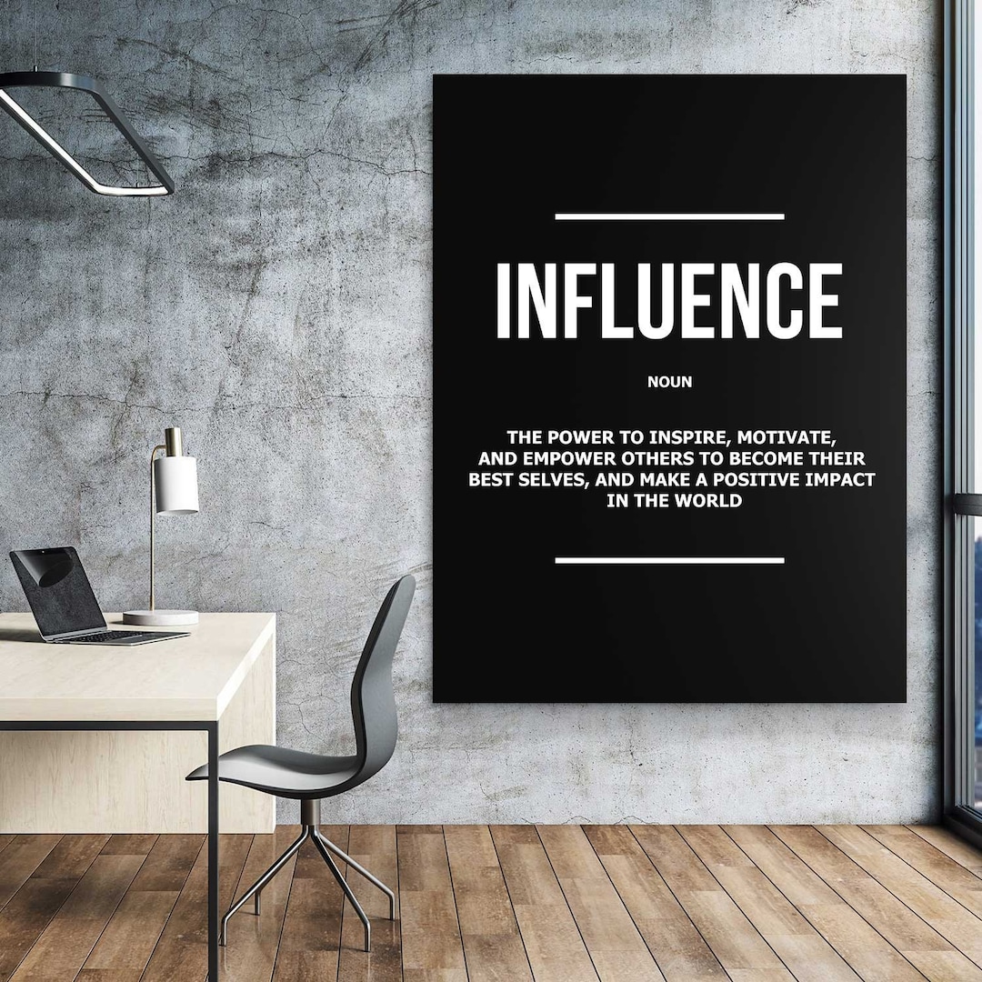 Influence Definition Wall Motivational Energy Canvas Print, Empower ...