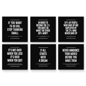 6x Entrepreneur Motivational Quotes Wall Art Bundle Modern Office Decor ...