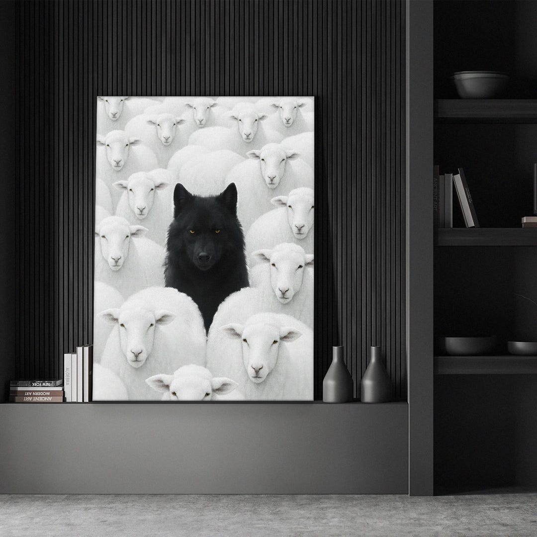 Wolf Among Sheep Wall Art Print – Lone Wolf Motivational Poster – Alpha ...