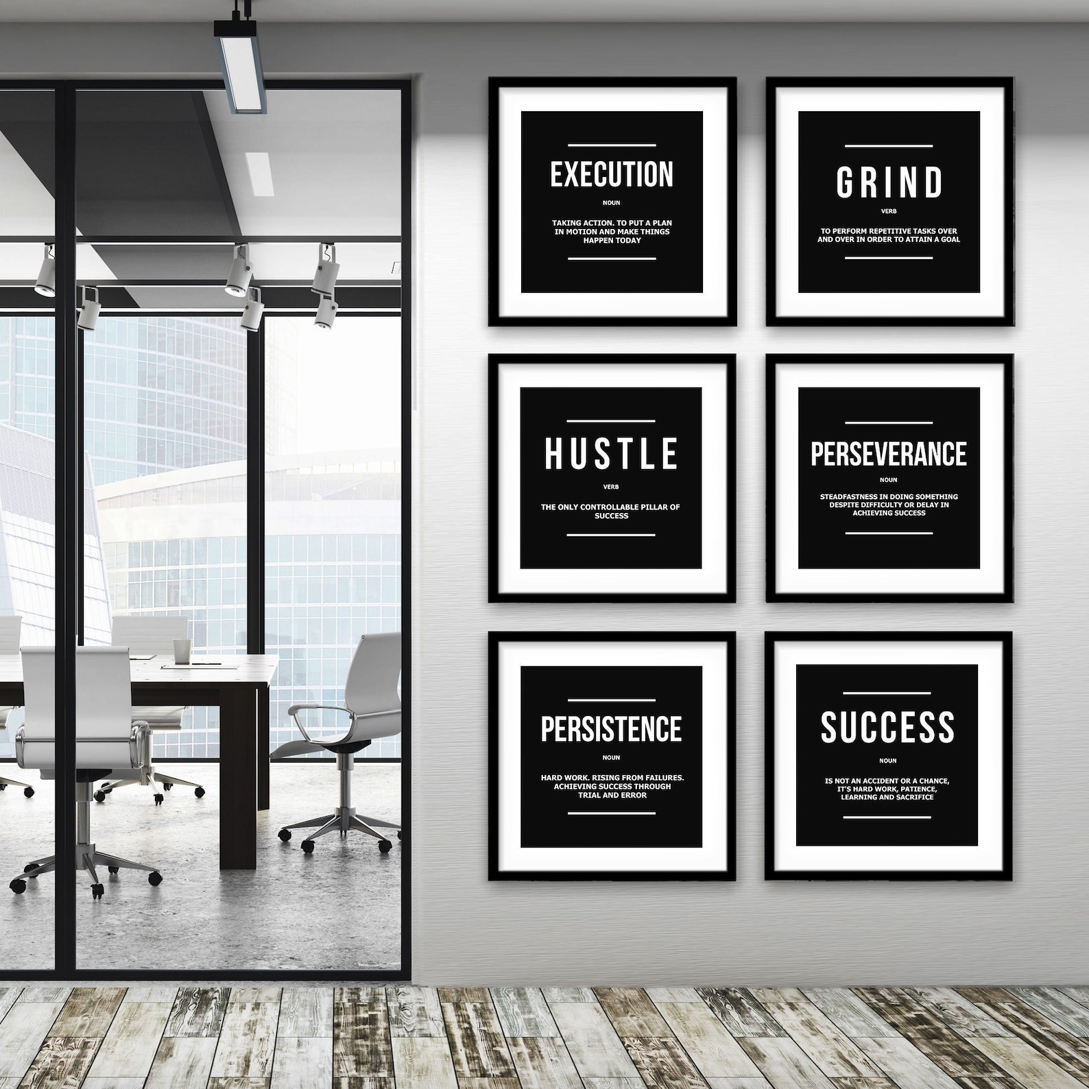 6x Framed Posters Motivational Wall Art Office Decor, Success Posters ...