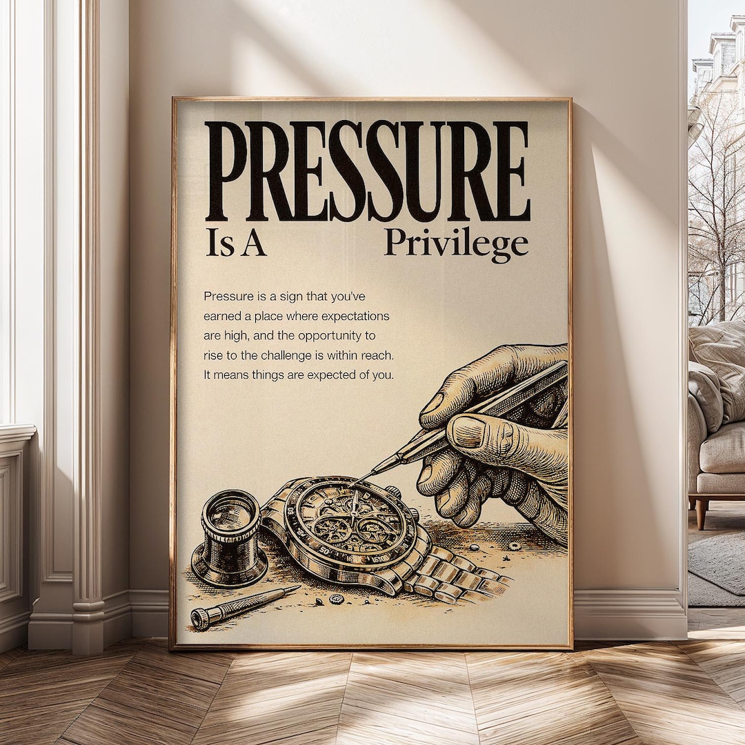 Pressure is A Privilege Wall Art, Motivational Quote Poster, Success ...