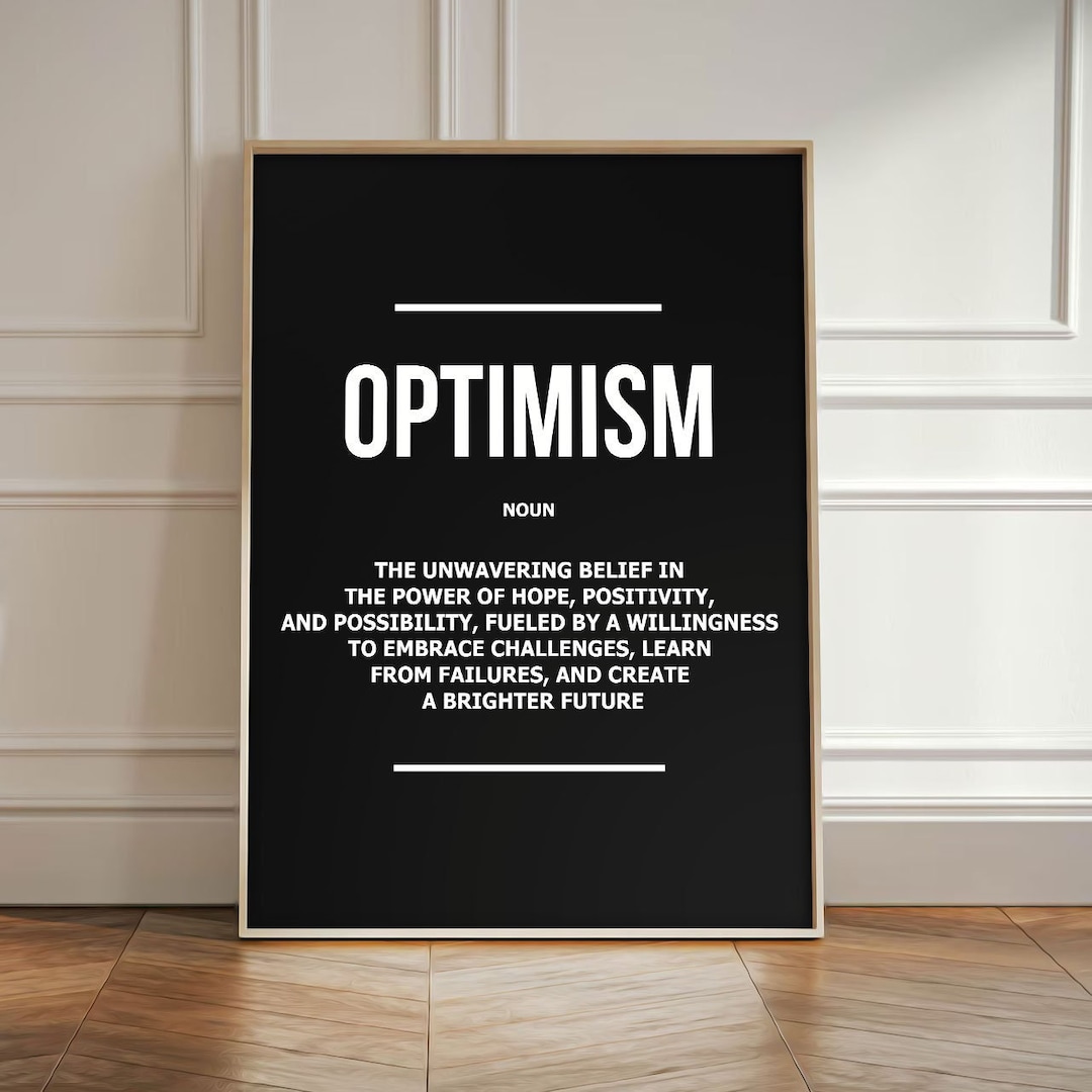 Optimism Inspiring Canvas Wall Art, Positive Living Poster Home Decor ...