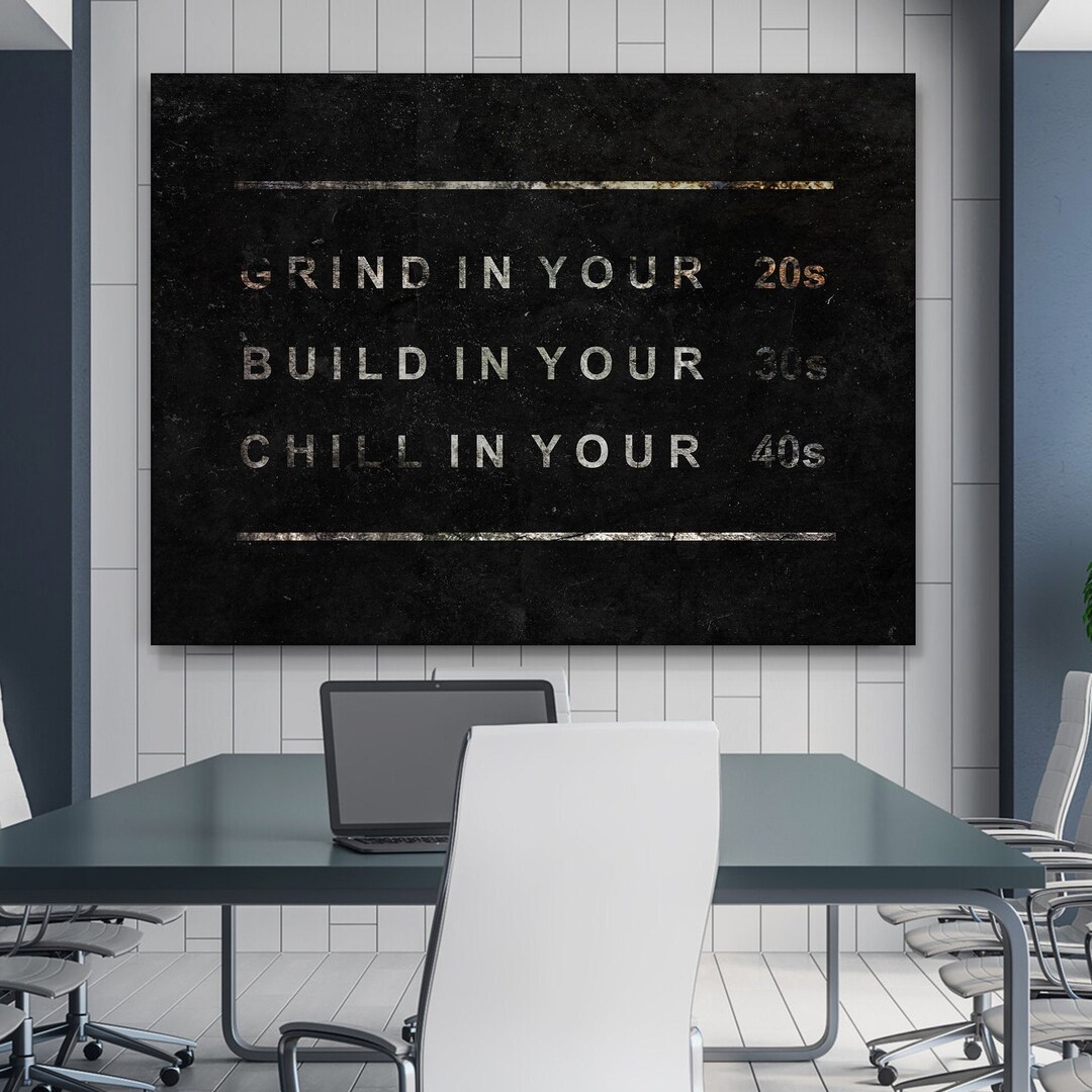 Grind Motivation Quote Canvas Print, Office Decor Wall Art - Etsy