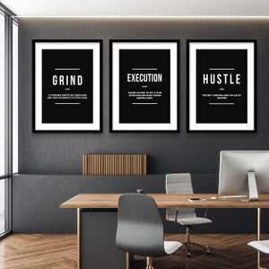 Motivation Wall Art 3x Framed Poster for Office Decor - Digital Poster ...