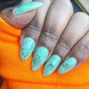 Spooky Creature Nail Decals | Vegan | Cruelty-free | 10-free - Etsy