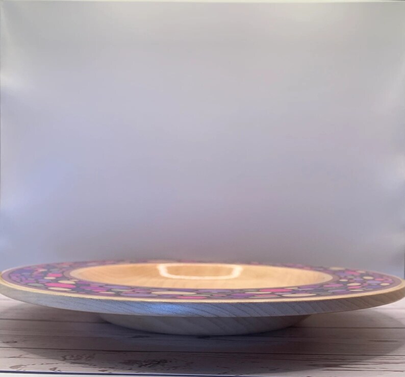 Curly Maple Wood Bowl With Purple Epoxy Design Handcrafted Lathe-turned ...