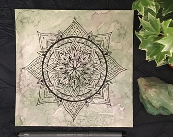 Watercolor mandala | Etsy