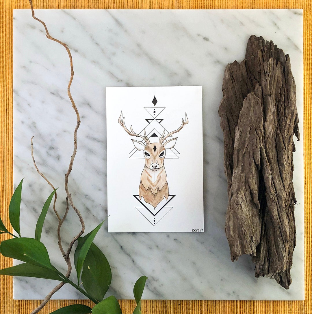 Original Deer Stag Spirit Animal Wildlife Forest Animal - Etsy