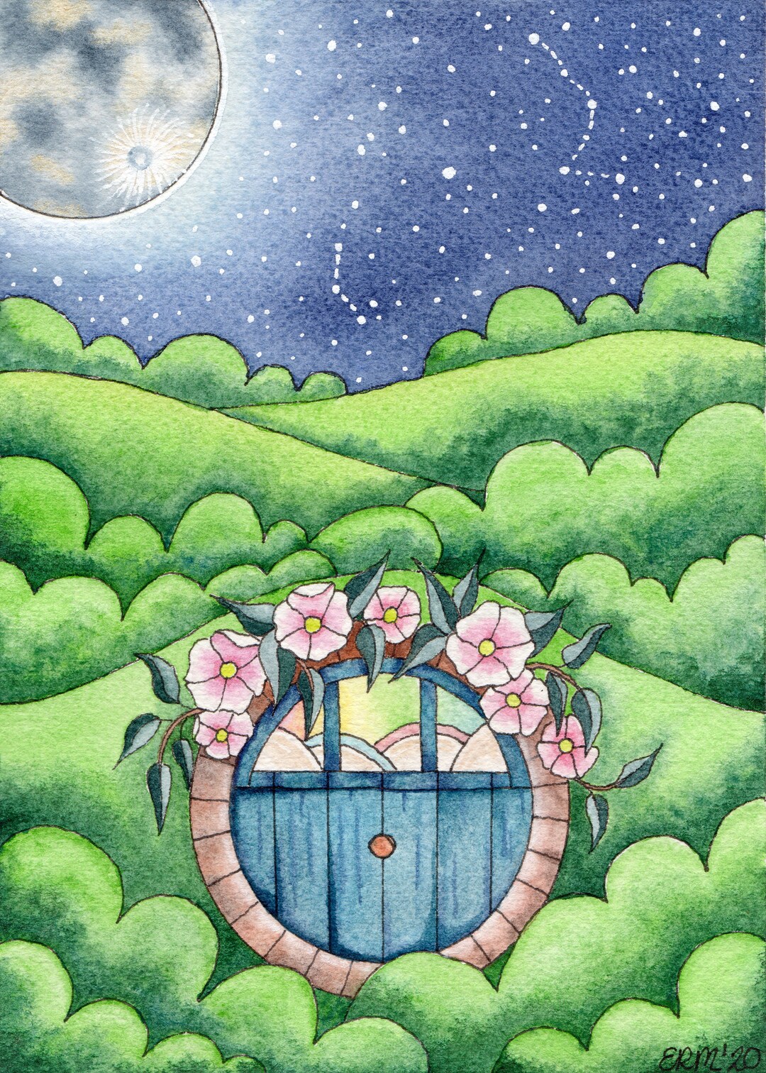 Hobbit Door, Hobbit, Door, Blue Door, Lotr, Summer, Full Moon ...