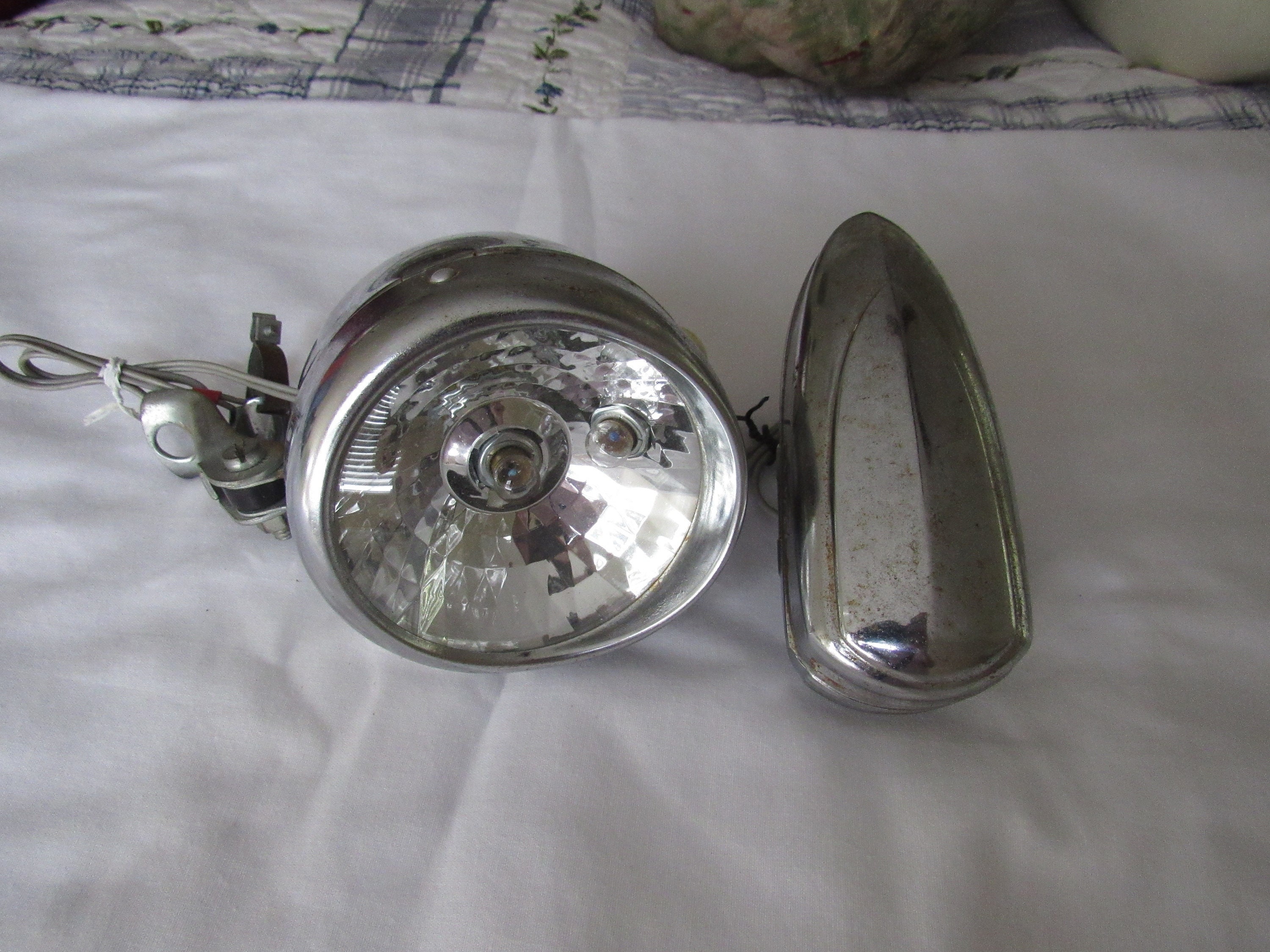 Vintage Bicycle Light and Enwell Bicycle Horn | Etsy