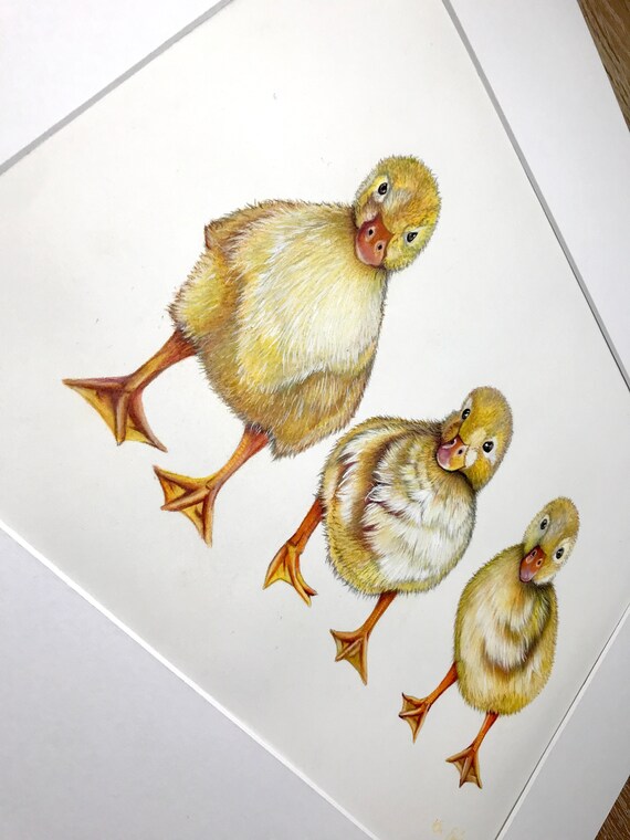 Baby Duck Painting Original Duckling Art Duckling Painting | Etsy