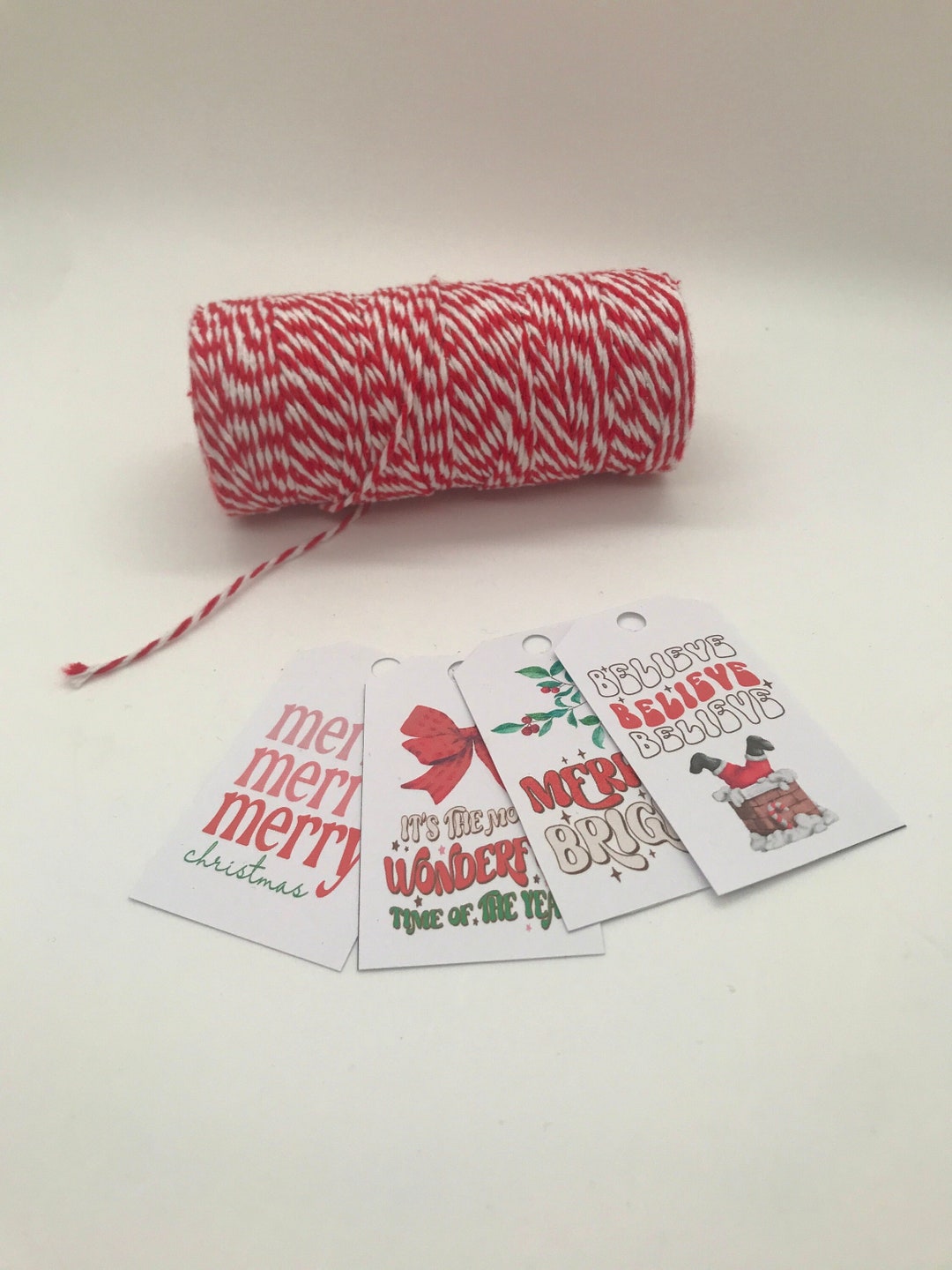 Christmas Printable Gift Tags, Red and White Xmas Tags, Modern Scandi ...